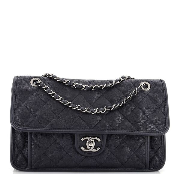 CHANEL | Bags | Chanel French Riviera Flap Bag Quilted Caviar Large ...